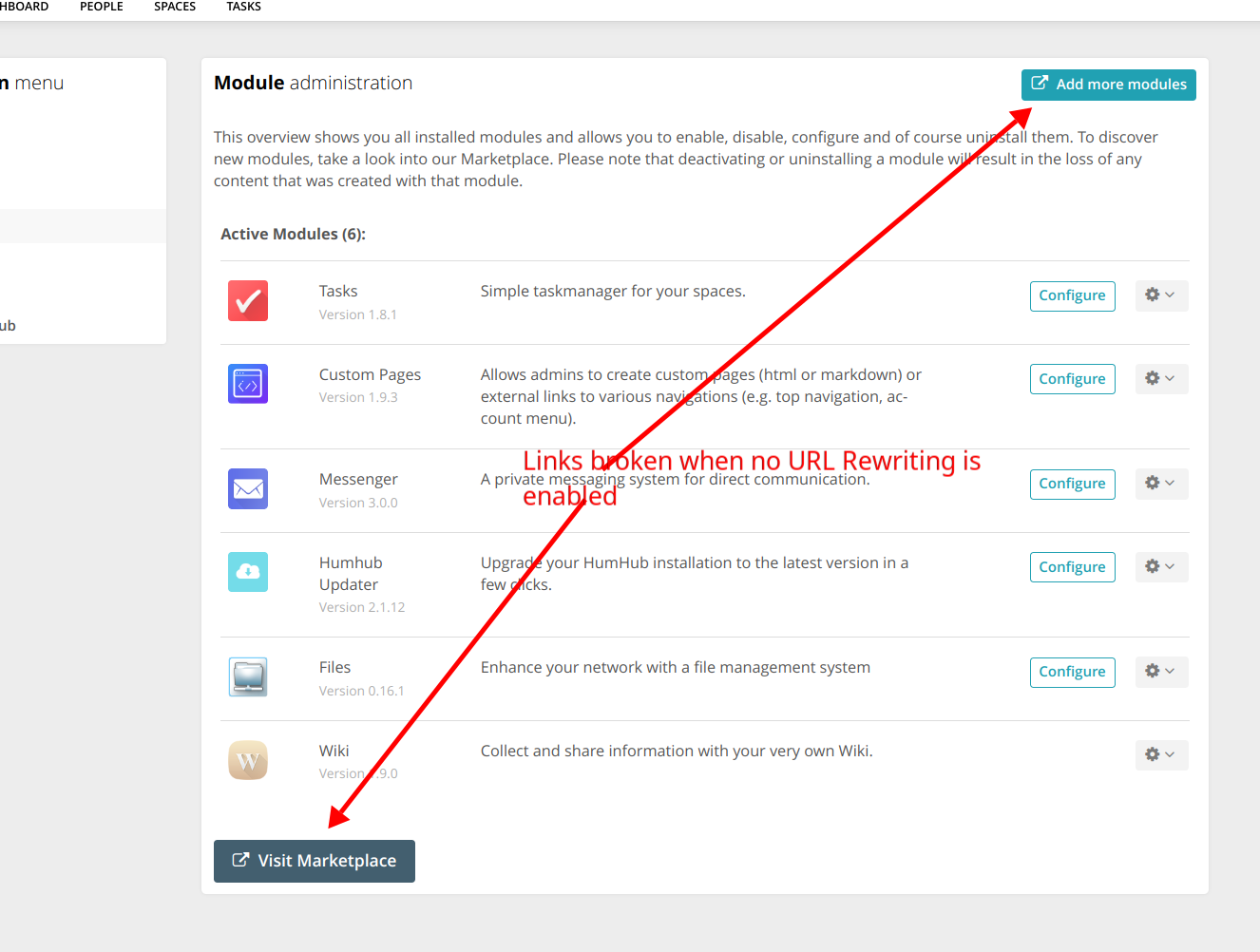 Module Administration Marketplace Links Broken · Issue 6468 · Humhubhumhub · Github