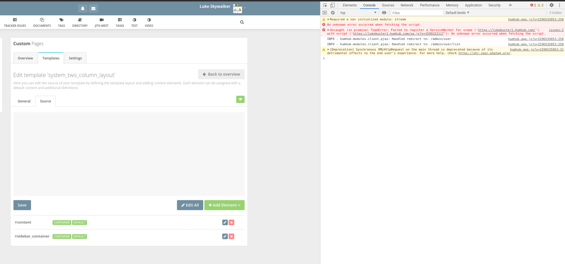 Template HTML not loading on the first load · Issue #142 · humhub/custom-pages · GitHub