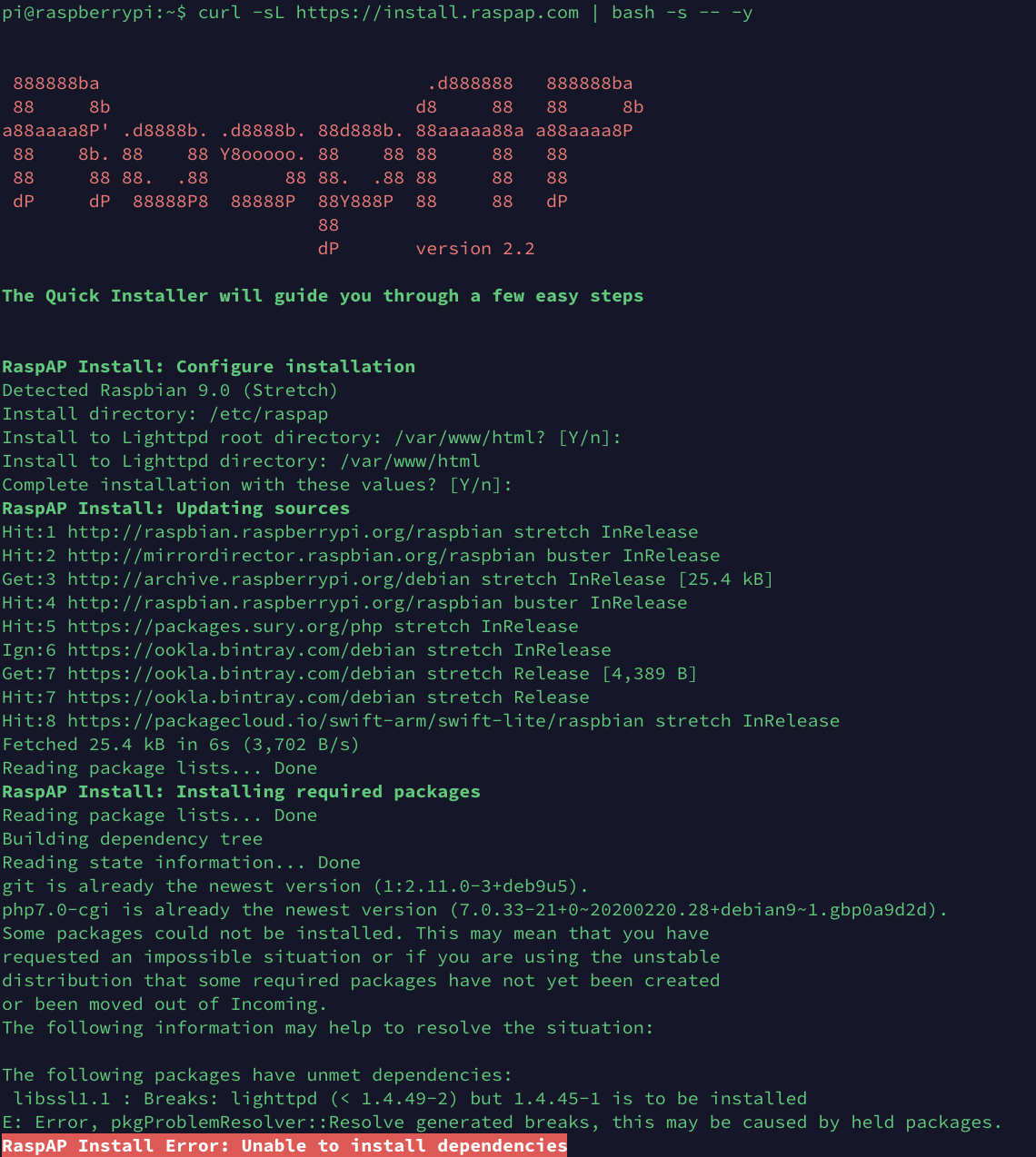 libssl1.1 : Breaks: lighttpd · Issue #521 · RaspAP/raspap-webgui · GitHub