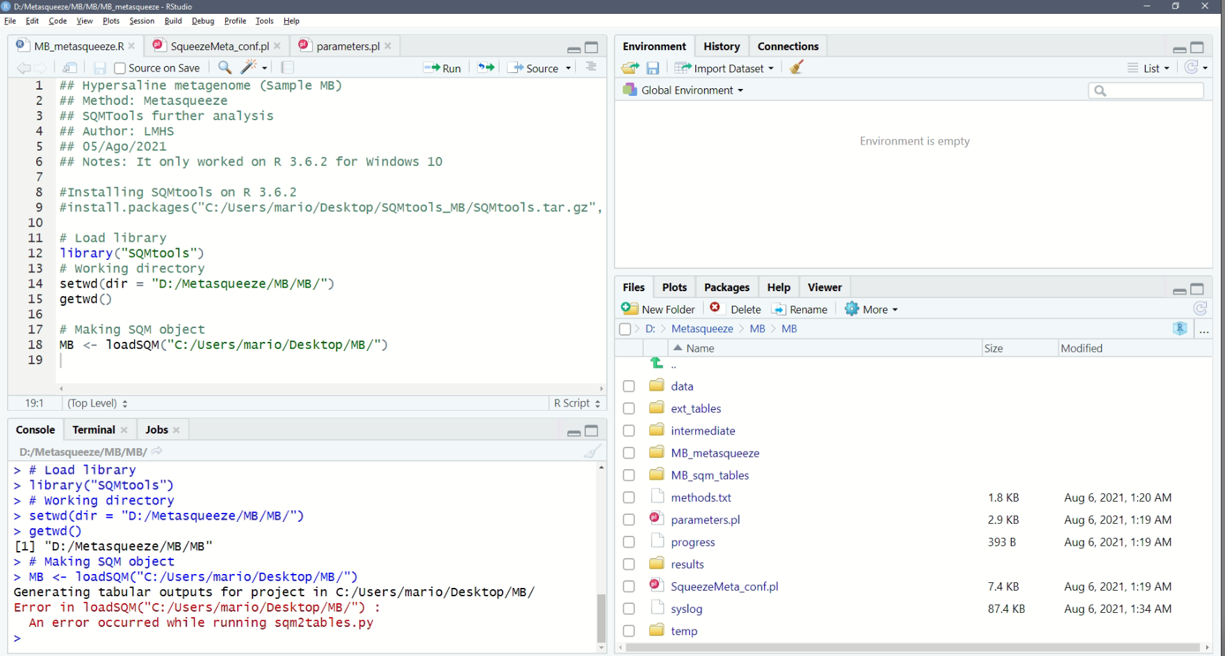 R shows Error in loadSQM(): An error occurred while running sqm2tables.py · Issue #344 ...