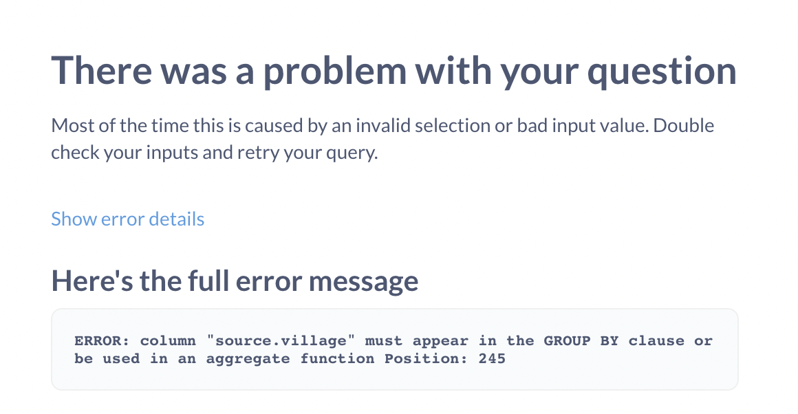 Column must appear in the GROUP BY clause or be used in an aggregate function, when trying to ...