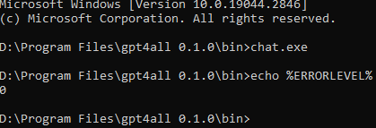 chat.exe won't start · Issue #356 · nomic-ai/gpt4all · GitHub