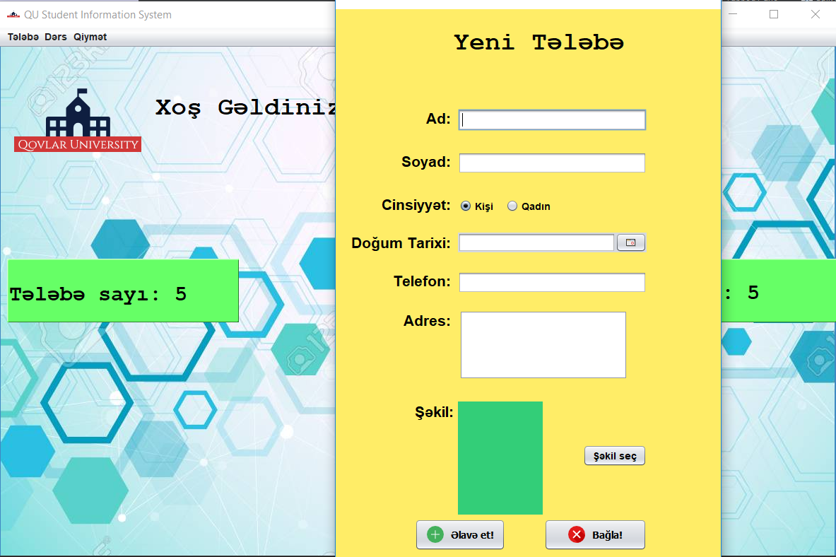 GitHub - alihsoff/Student-Information-System: Java ilə yazılmış "Tələbə Məlumat Sistemi".