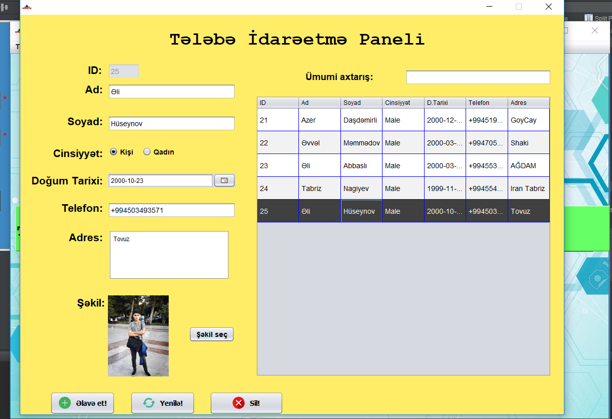 GitHub - alihsoff/Student-Information-System: Java ilə yazılmış "Tələbə Məlumat Sistemi".