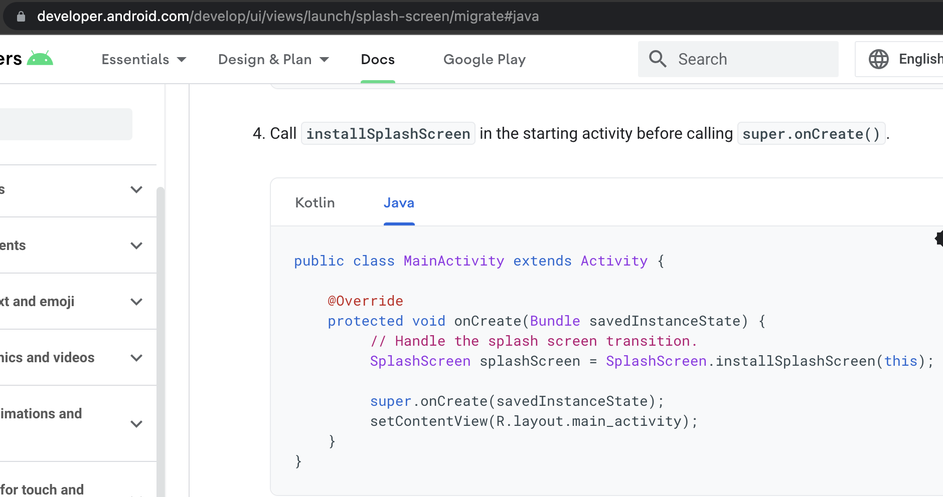 Bug Potential Fix For Android Splashscreen On Android 12 Plugin Calls Installsplashscreen 