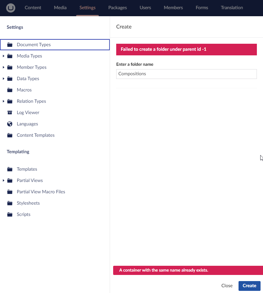 Folders not showing after timeout · Issue #13695 · umbraco/Umbraco-CMS · GitHub