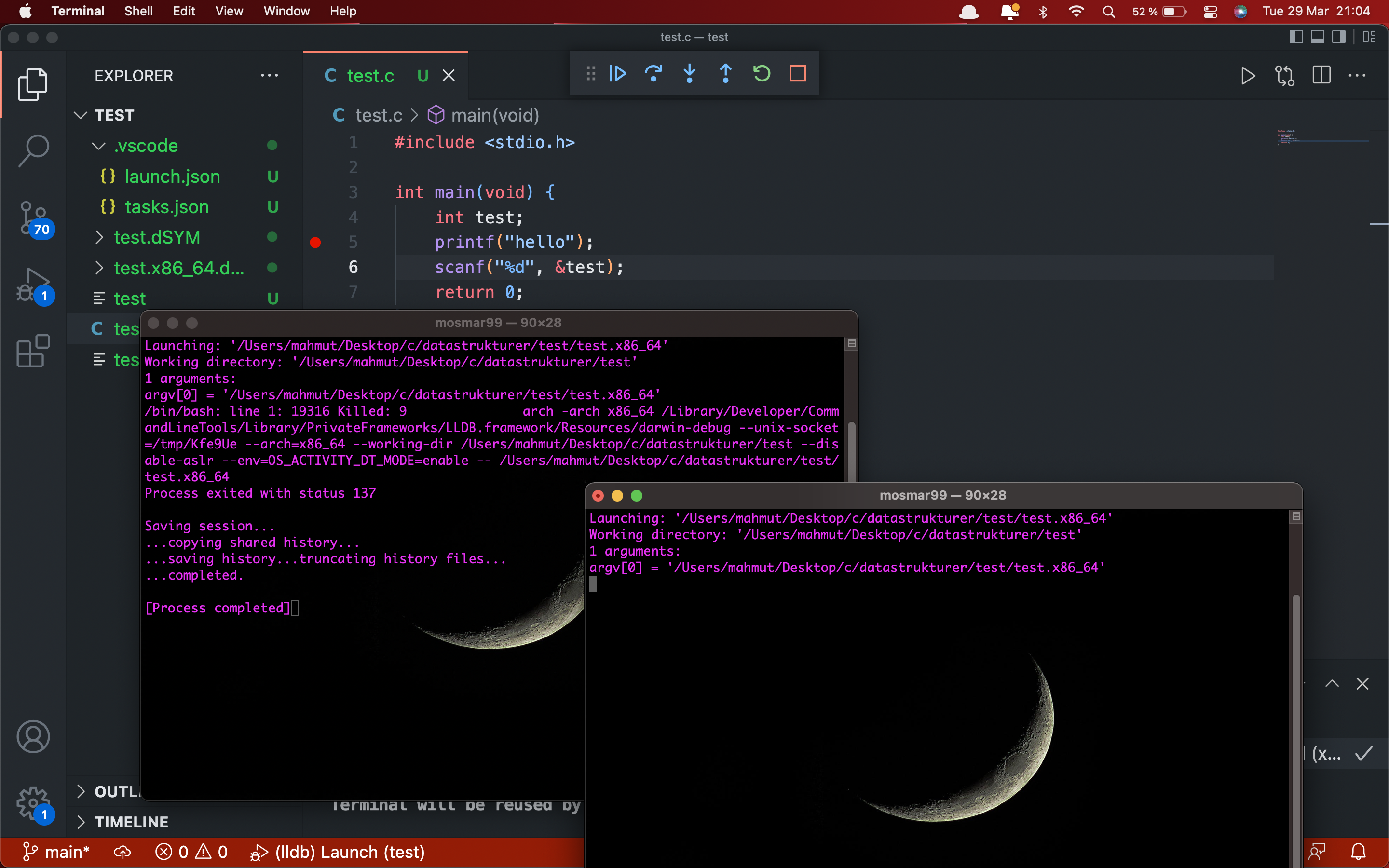 Macbook M1 - debugger, scanf does not read from console · Issue #9025 · microsoft/vscode ...