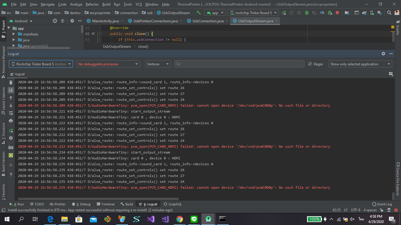 Cannot use the USB print command. · Issue #2 · DantSu/ESCPOS-ThermalPrinter-Android · GitHub