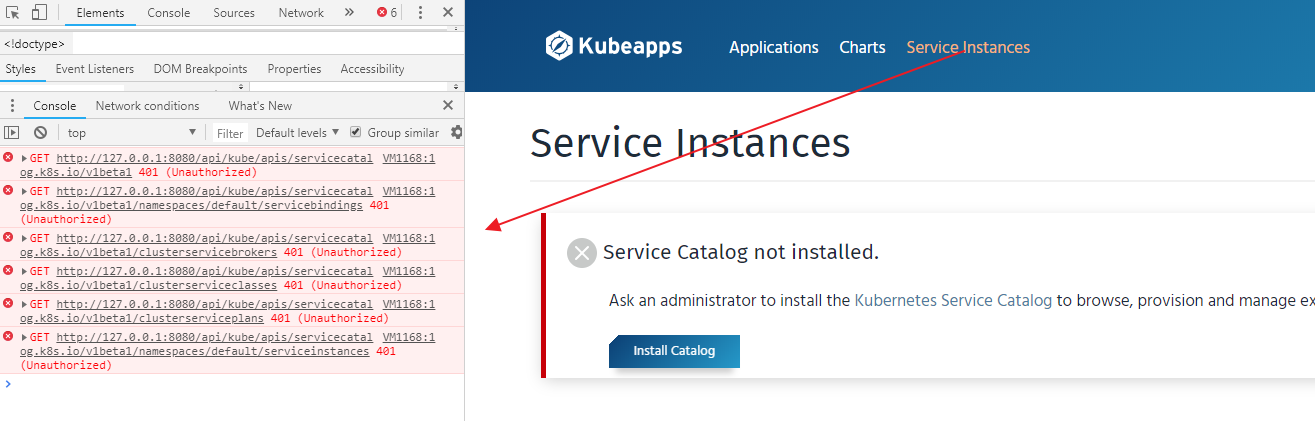 Unauthorised requests when navigating the dashboard.... · Issue #490 · vmware-tanzu/kubeapps ...