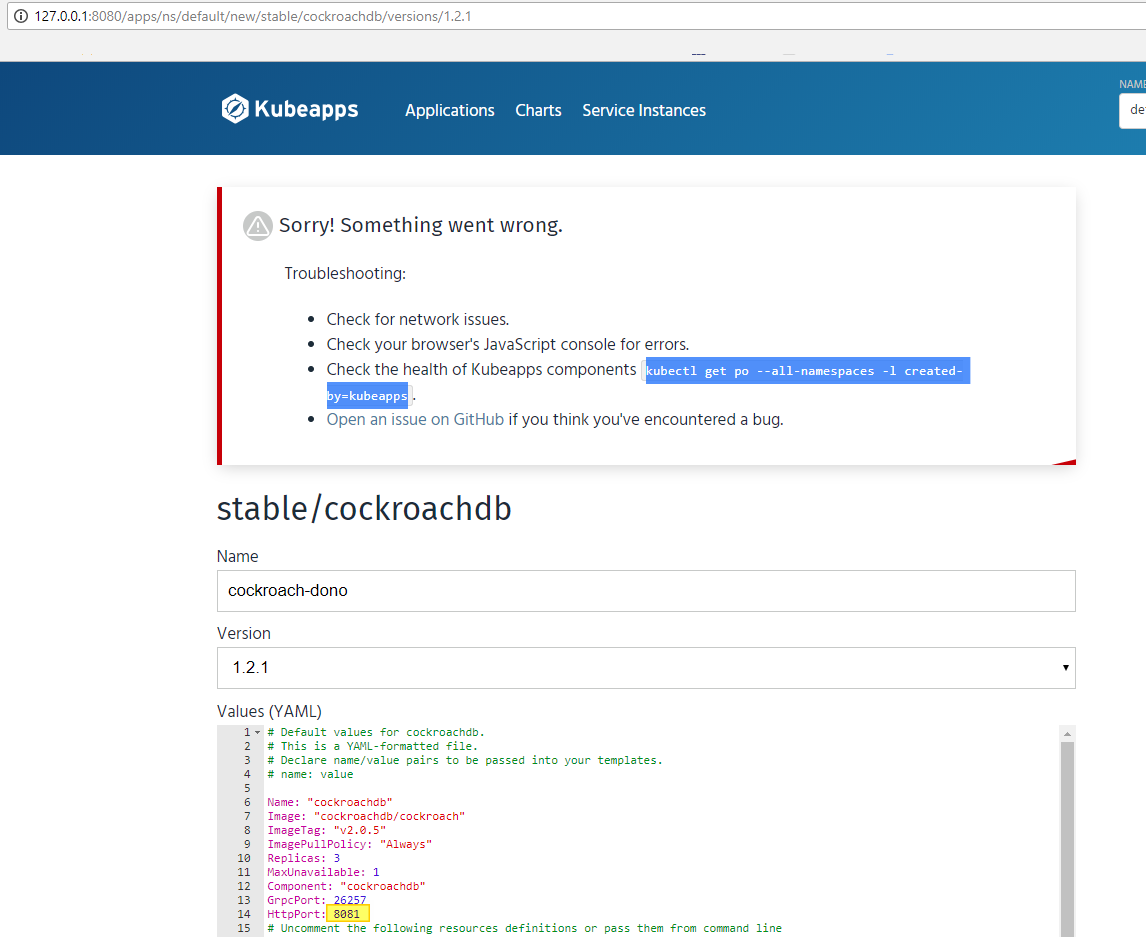 Installing A New Chart Fails Immediately · Issue 491 · Vmware Tanzu Kubeapps · Github