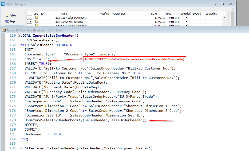 [Event Request] Report 6653 and Report 295 - Function InsertSalesInvHeader · Issue #1089 ...