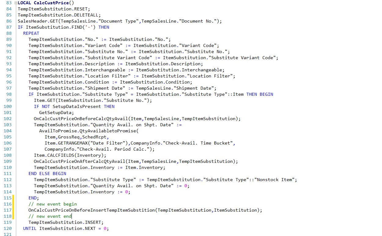 Event Request Codeunit 5701 Item Subst Oncalccustpriceonbeforeinserttempitemsubstition