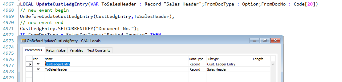 Event Request Codeunit 6620 Copy Document Mgt Onbeforeupdatecustledgentry · Issue 2678