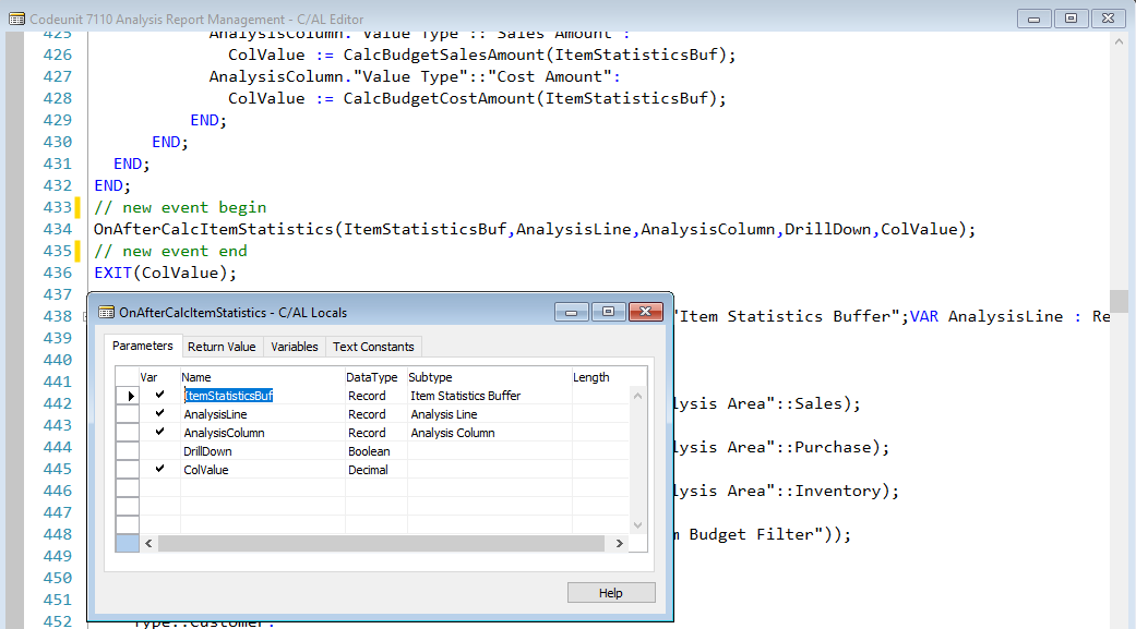 [Event Request] Codeunit 7110 Analysis Report Management - OnAfterCalcItemStatistics · Issue ...