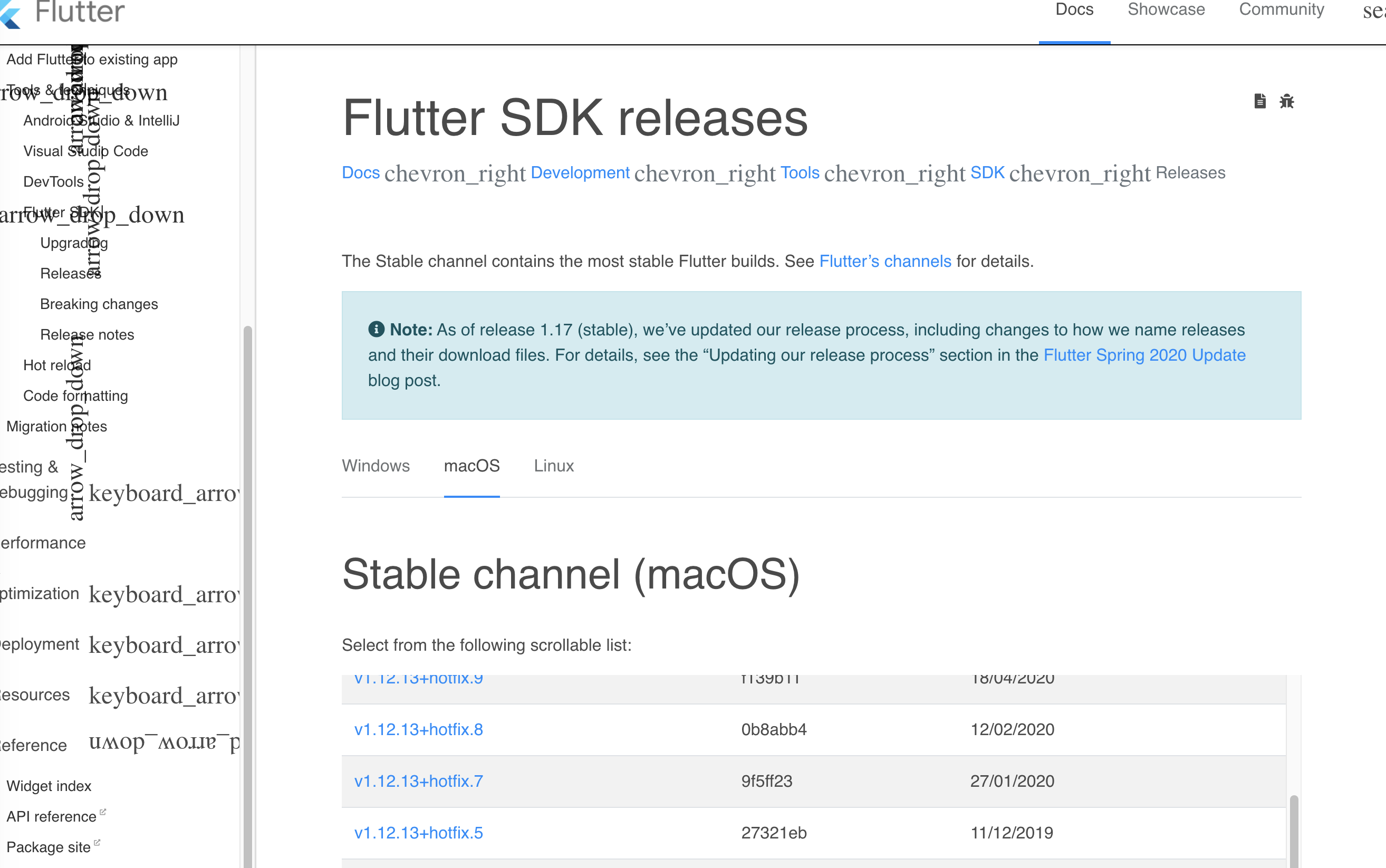 'Flutter SDK releases' page issue · Issue #4301 · flutter/website · GitHub