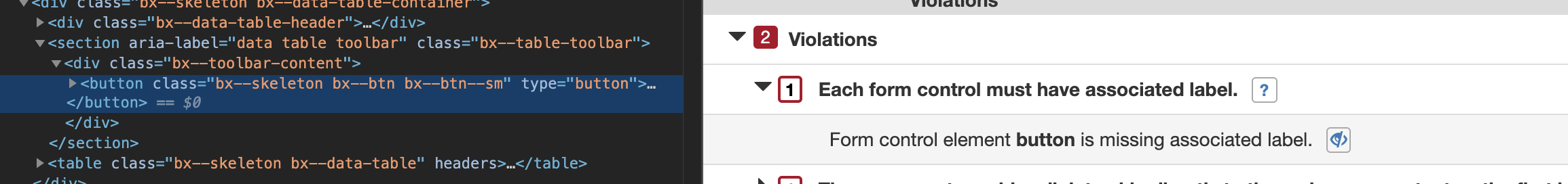 Dap Violation On Datatableskeleton Button · Issue 6026 · Carbon Design