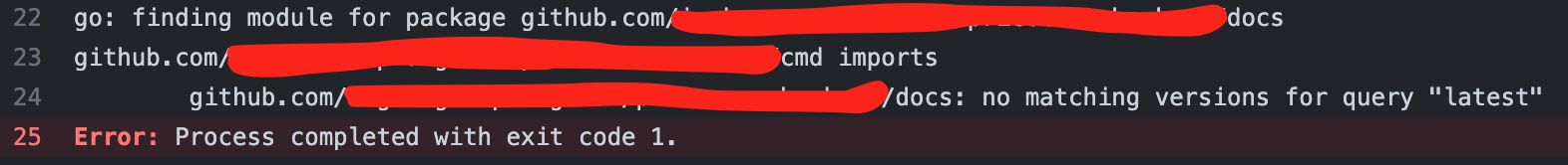 [path To Project] Docs No Matching Versions For Query Latest · Issue 1358