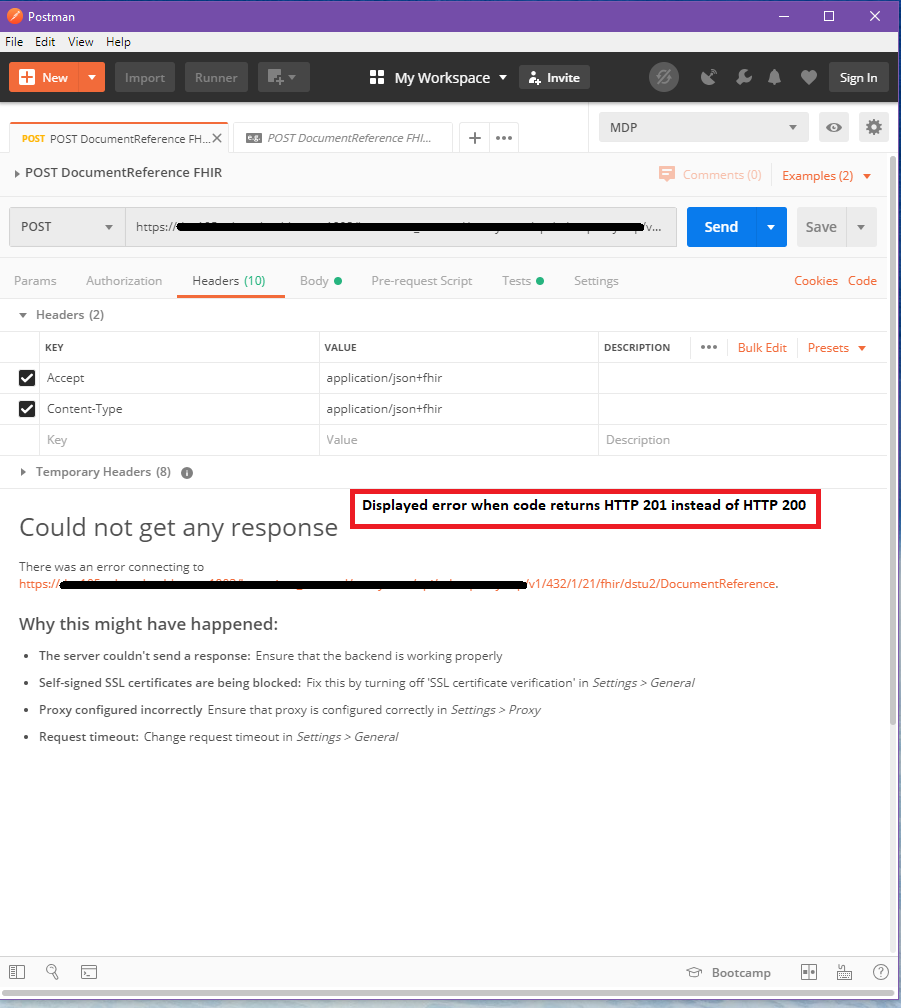 Error Could Not Get Any Response When Status 201 Issue 7757