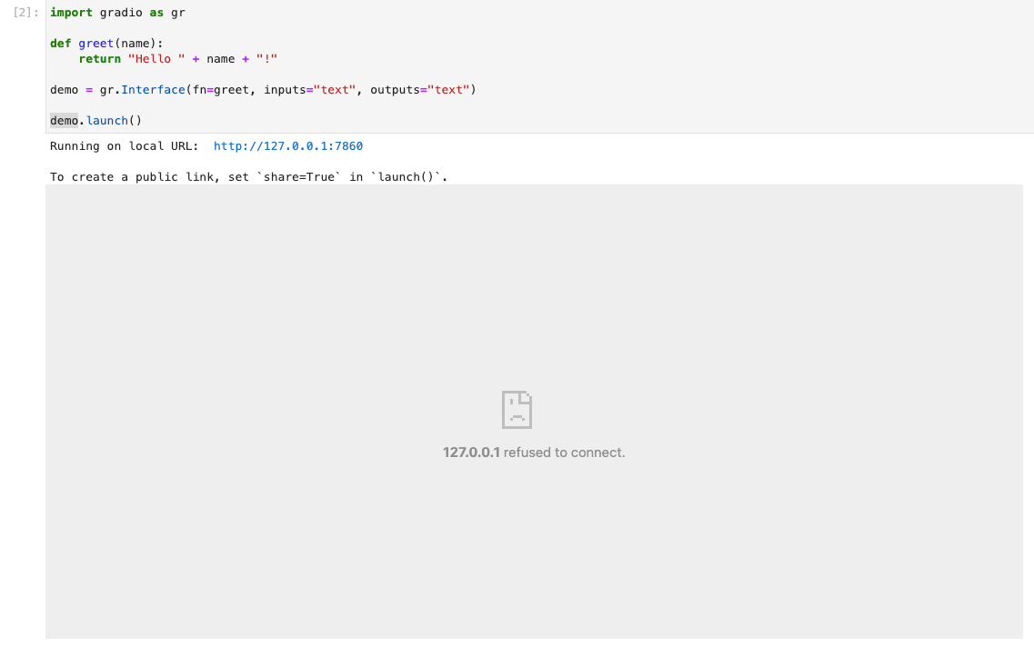 Unable to connect from notebook · Issue #4272 · gradio-app/gradio · GitHub