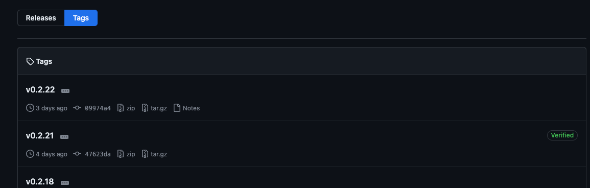 Can not find v0.2.23 tag but v0.2.23 python package is available ...