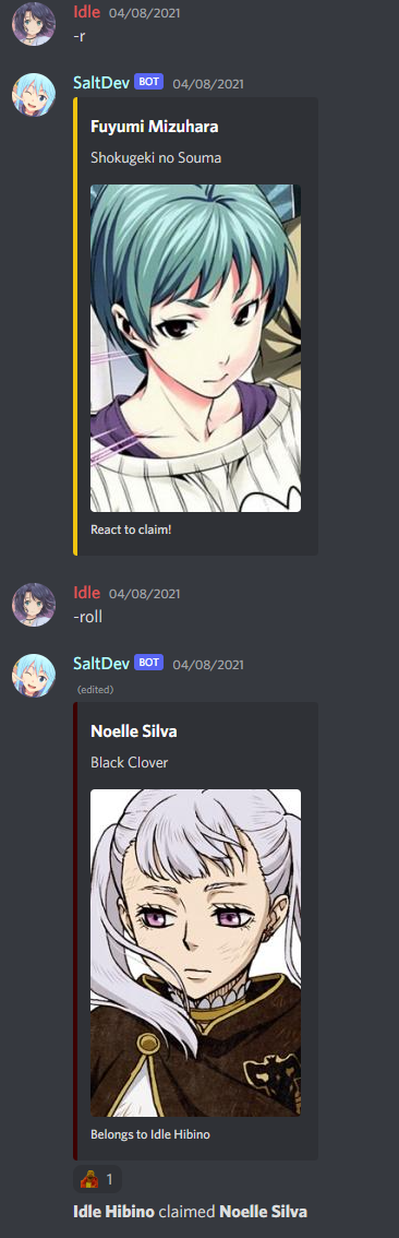 GitHub - salmonslay/SaltBot-Gacha: Discontinued Mudae-like gacha-bot module for SaltBot.