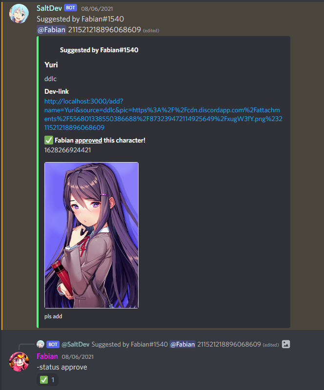 GitHub - salmonslay/SaltBot-Gacha: Discontinued Mudae-like gacha-bot module for SaltBot.