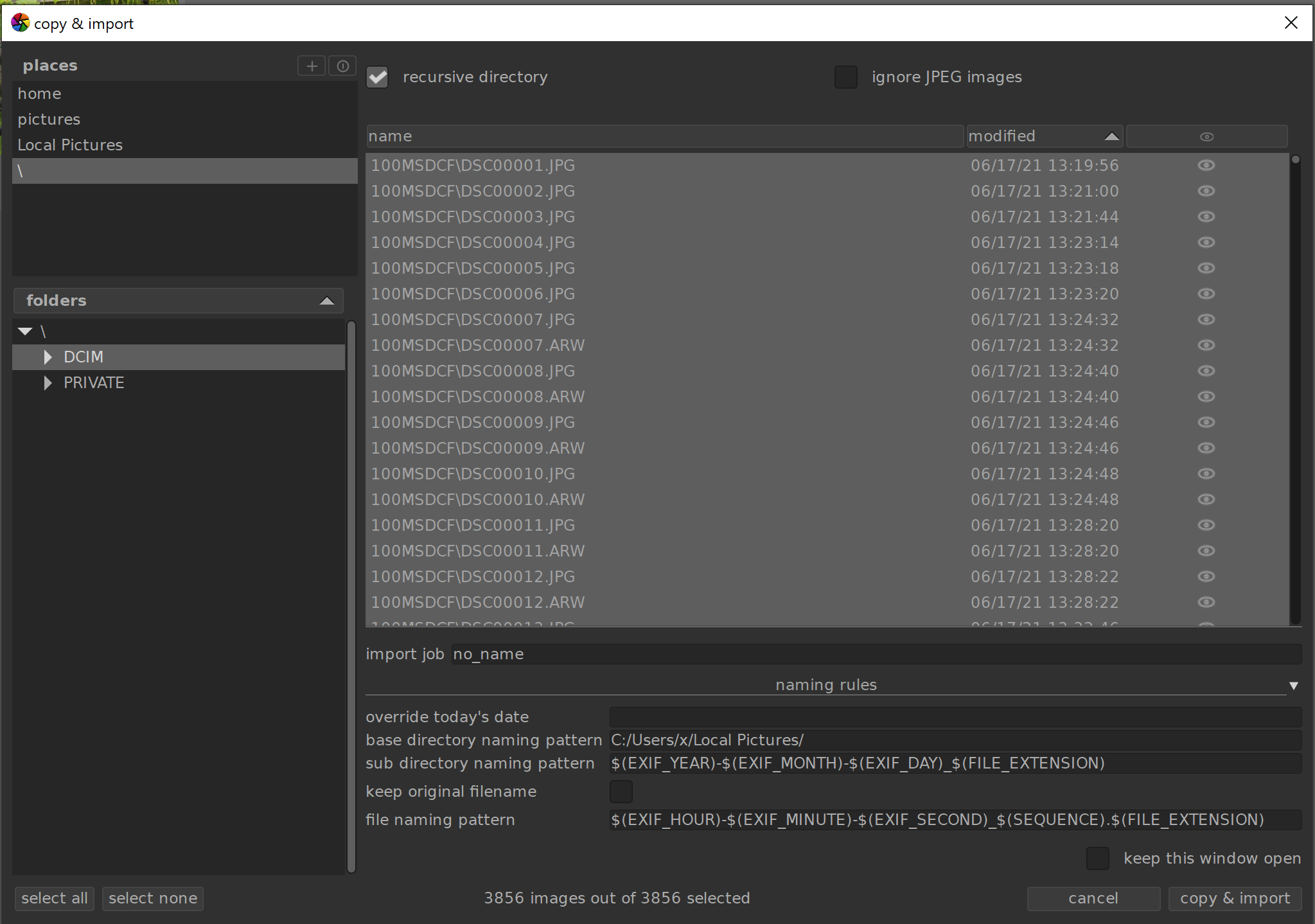 Unexpected Behaviour When Importing Files When Using File Extention In The Sub Directory Naming