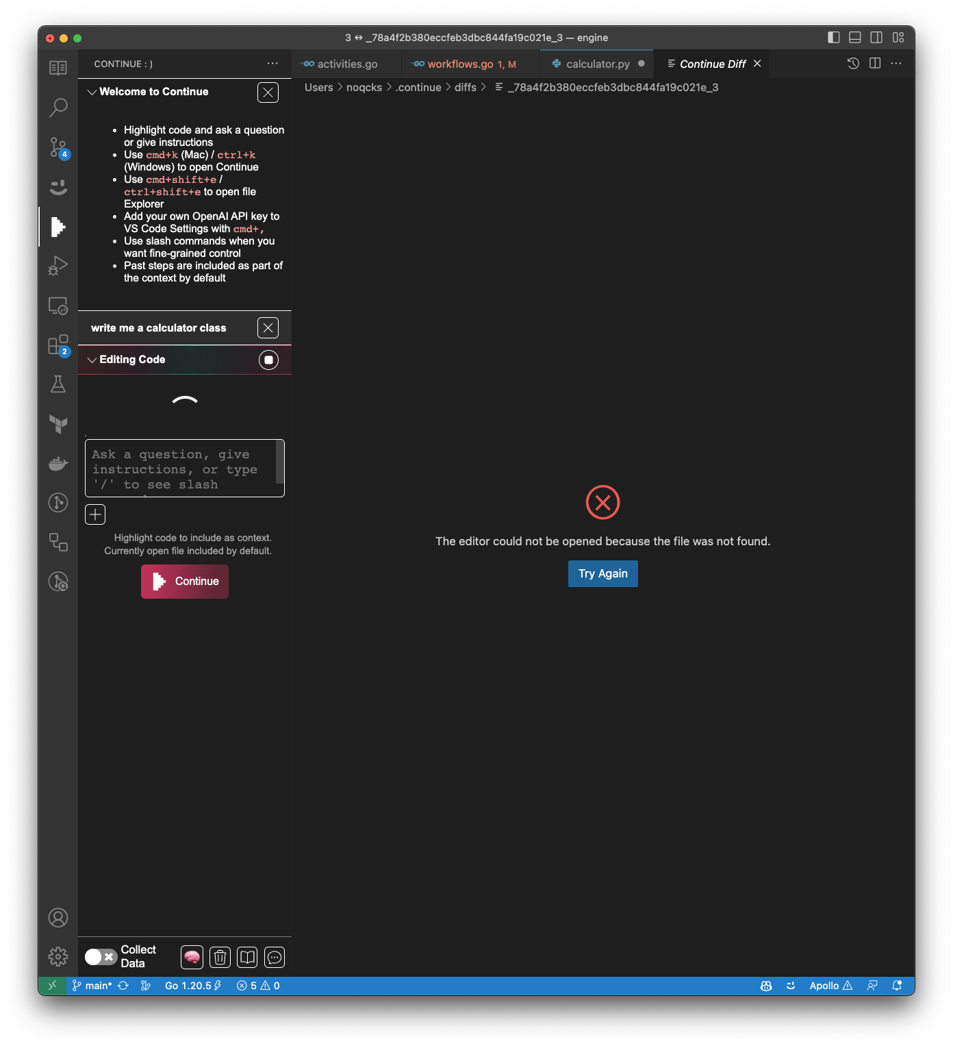Bug When Executing First Prompt · Issue 201 · Continuedevcontinue · Github