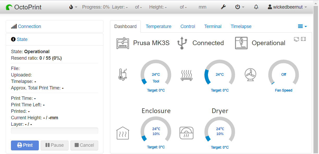 Enclosure Plugin Temperature Controller Widget · Issue #257 · j7126/OctoPrint-Dashboard · GitHub
