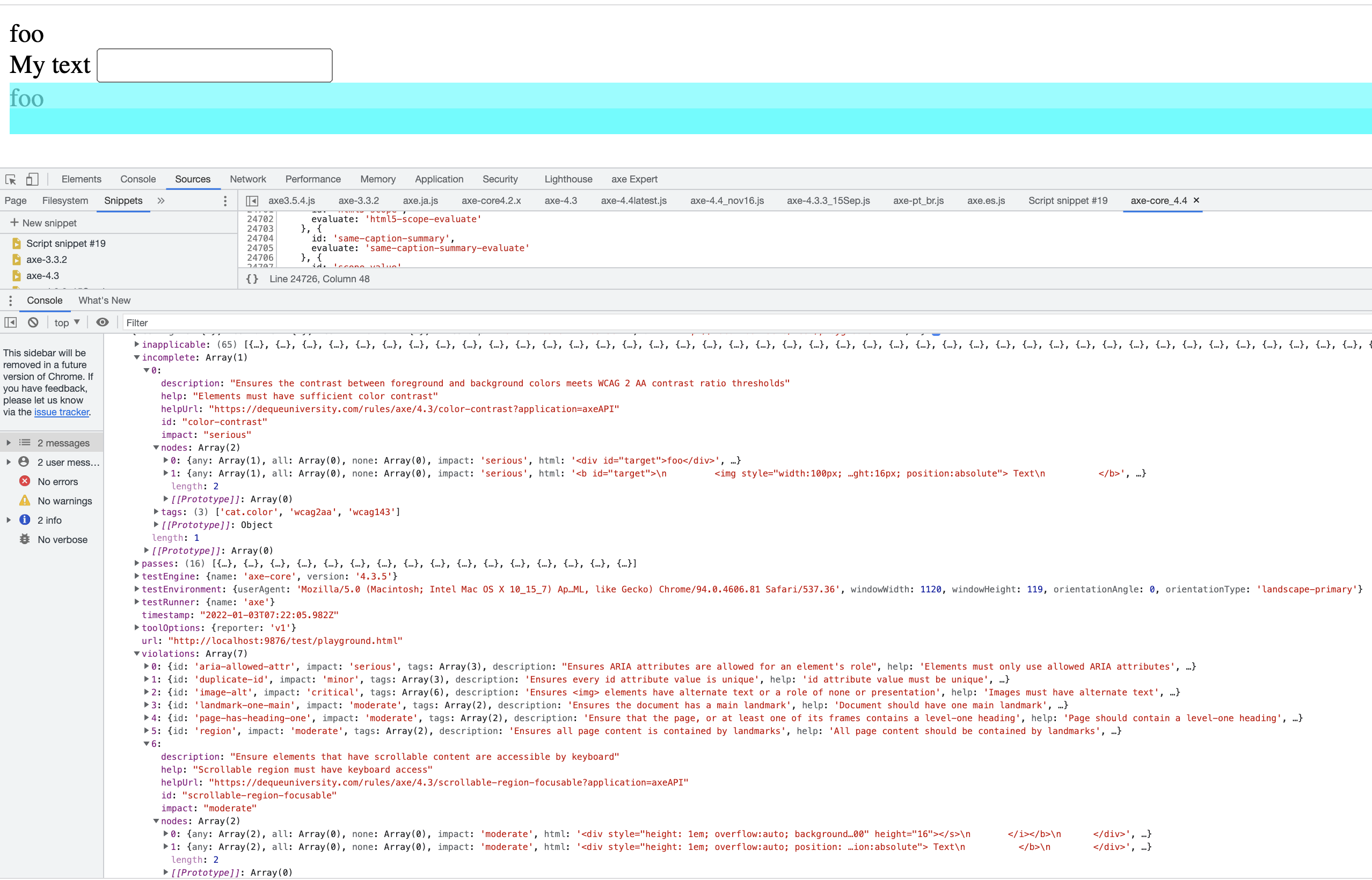 Color-contrast inconsistency of bgOverlap message · Issue #3309 · dequelabs/axe-core · GitHub