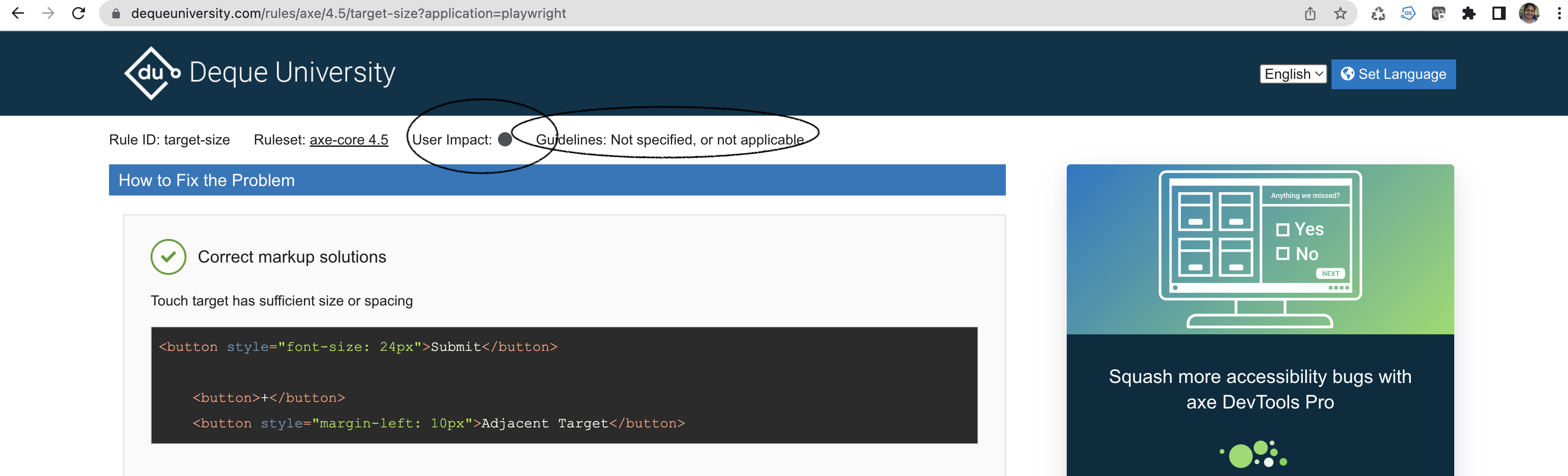 target-size and meta-refresh-no-exception rule description pages has no sufficient data · Issue ...
