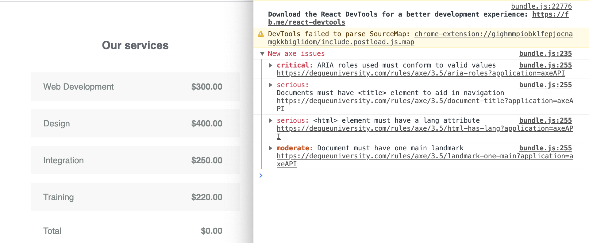 Not possible to exclude nodes? · Issue #41 · dequelabs/react-axe · GitHub