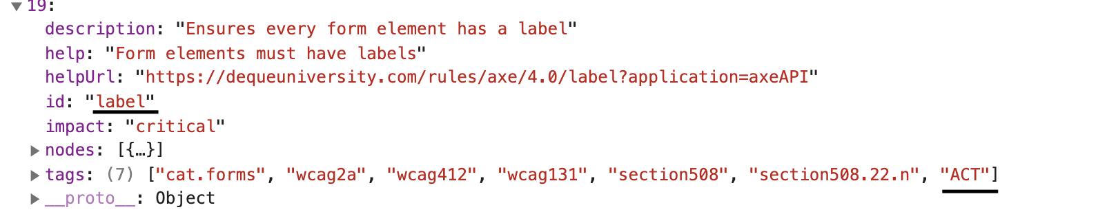 Update the ACT tag · Issue #2568 · dequelabs/axe-core · GitHub