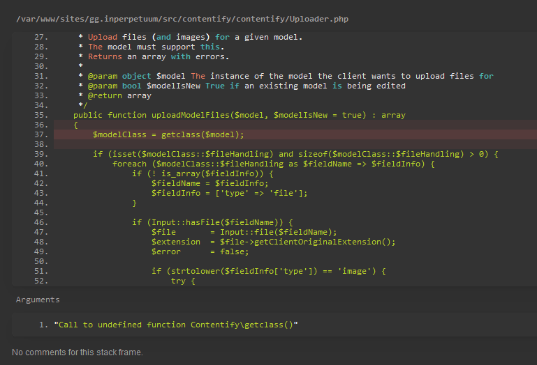 Call to undefined function Contentify\getclass() · Issue #572 · Contentify/Contentify · GitHub