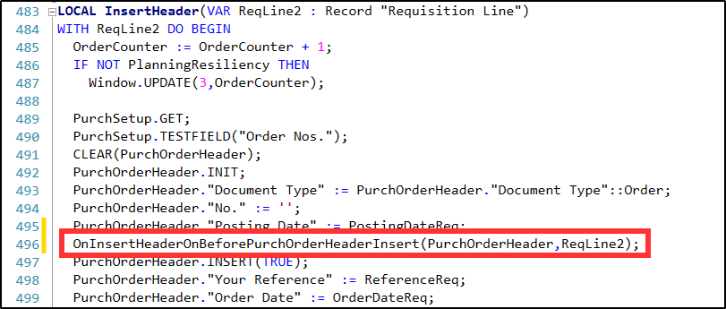 Event Request Codeunit 333 Oninsertheaderonbeforepurchorderheaderinsert · Issue 2205