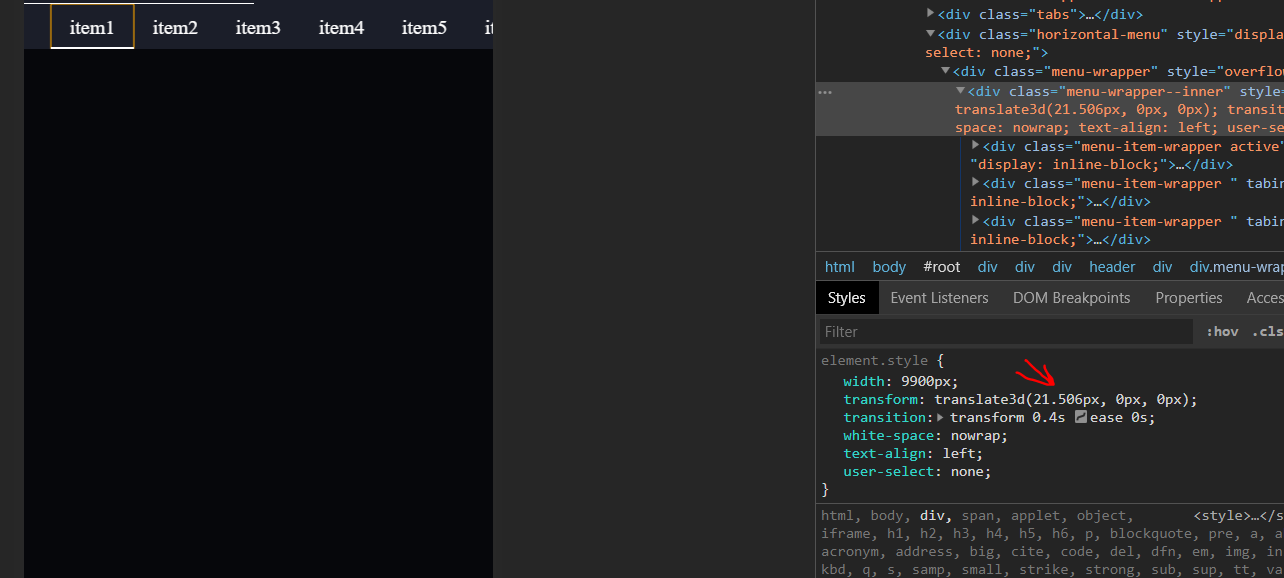 Inactive space on the left when dragging · Issue #41 · asmyshlyaev177/react-horizontal-scrolling ...