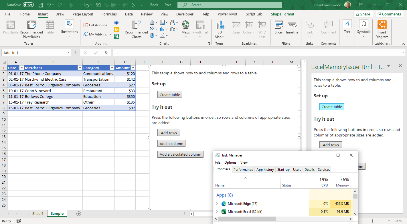 Fatal Memory Issue Excel Content Pane Updating A Table · Issue 1415 · Officedevoffice Js