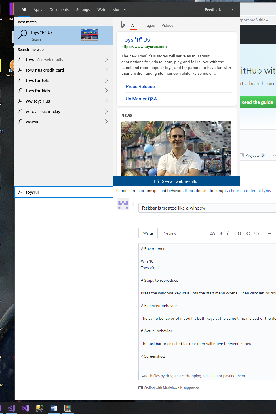 Taskbar is treated like a window · Issue #274 · microsoft/PowerToys ...