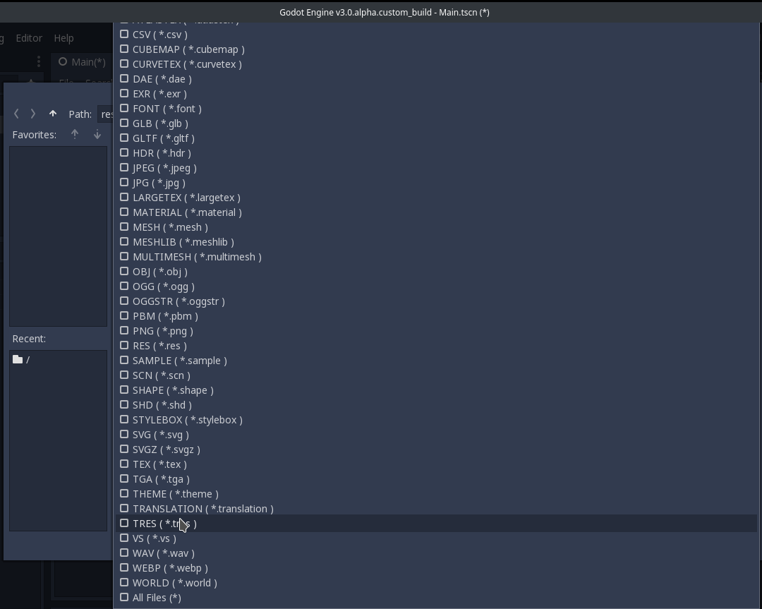 *.TSCN extension filter not present when loading Resource exports in editor · Issue #7278 ...