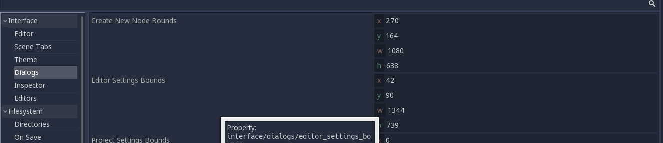 Dialog Bound Value Setting Popup Goes Out Of Bounds In The Editor Settings · Issue 15811
