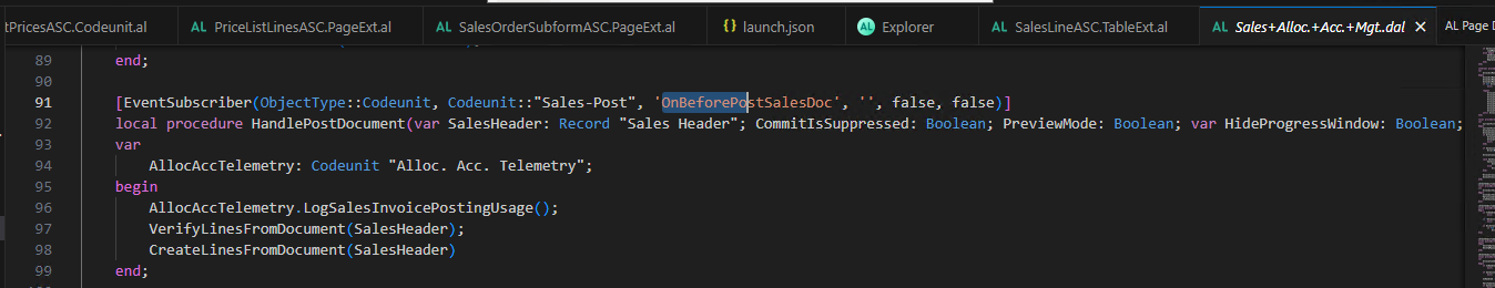 Request to move Code in "Sales & Purch. Alloc. Acc. Mgt." to another Subscriber (BC23) · Issue ...