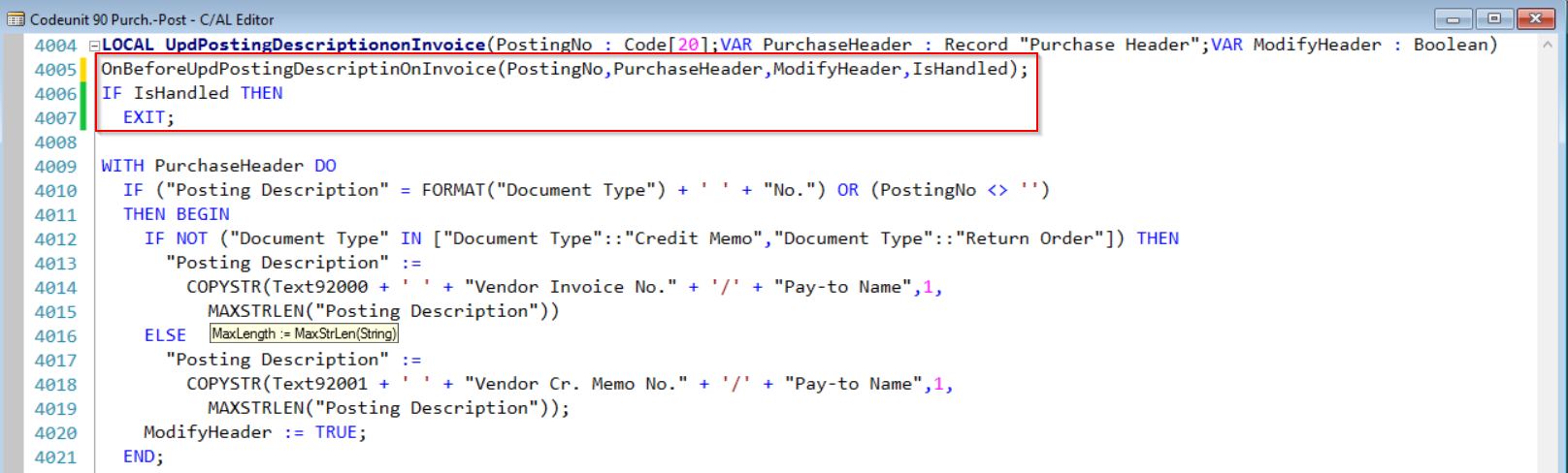 [Event Request] C90 OnBeforeUpdPostingDescriptionOnInvoice · Issue #1784 · microsoft ...