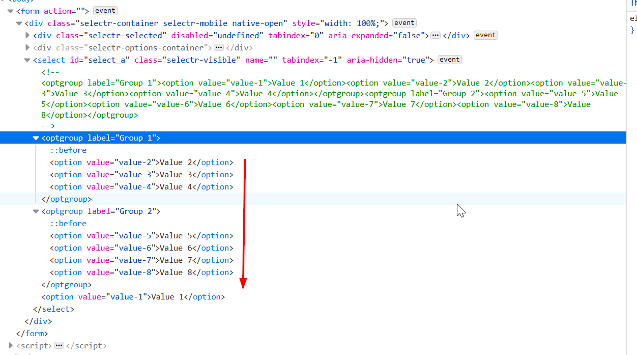 Using optgroups in "data" options doesnt work on mobiles · Issue #91 · Mobius1/Selectr · GitHub