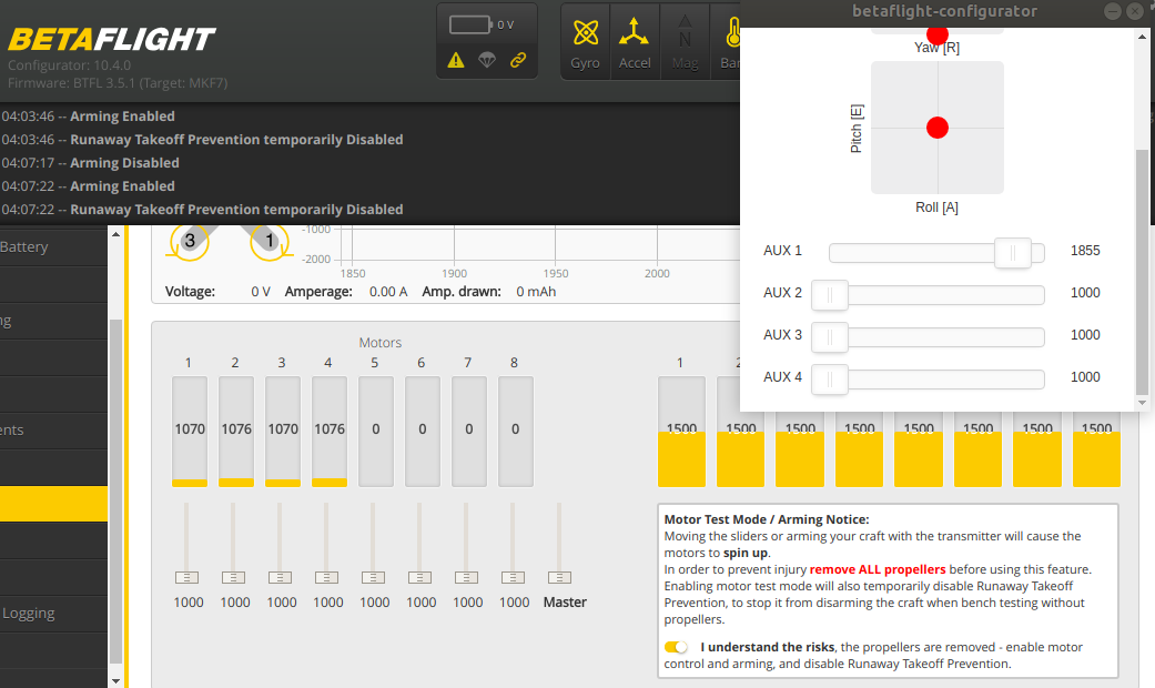 Control Sticks function isn't working for armed mode · Issue #1200 ...