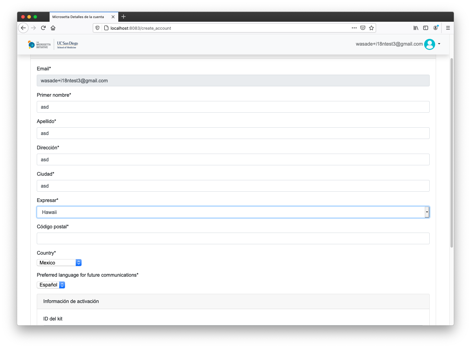 State selection should reflect Mexico if Mexico is selected · Issue #156 · biocore/microsetta ...