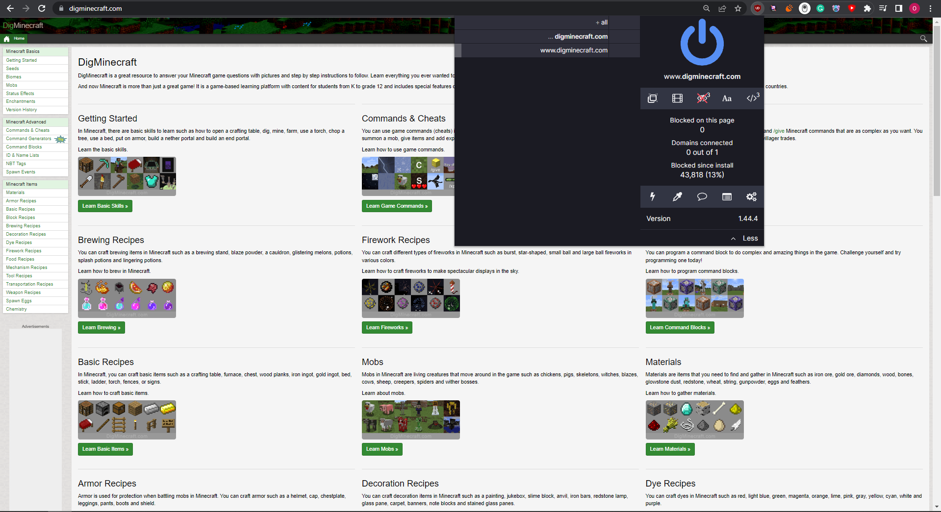 digminecraft.com: breakage · Issue #15392 · uBlockOrigin/uAssets · GitHub