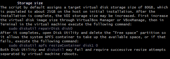 Storage Size · Issue #395 · myspaghetti/macos-virtualbox · GitHub