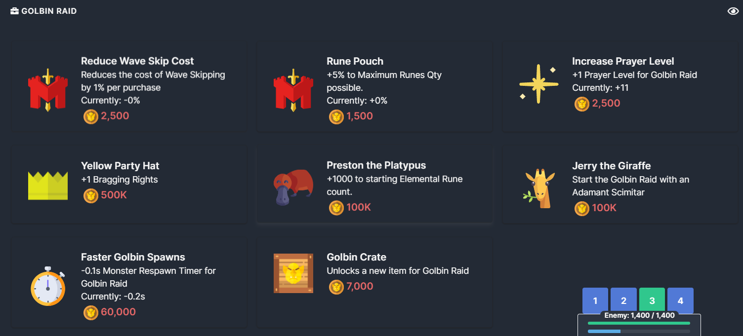 Golbin Upgrades not showing up · Issue #2394 · MelvorIdle/melvoridle.github.io · GitHub