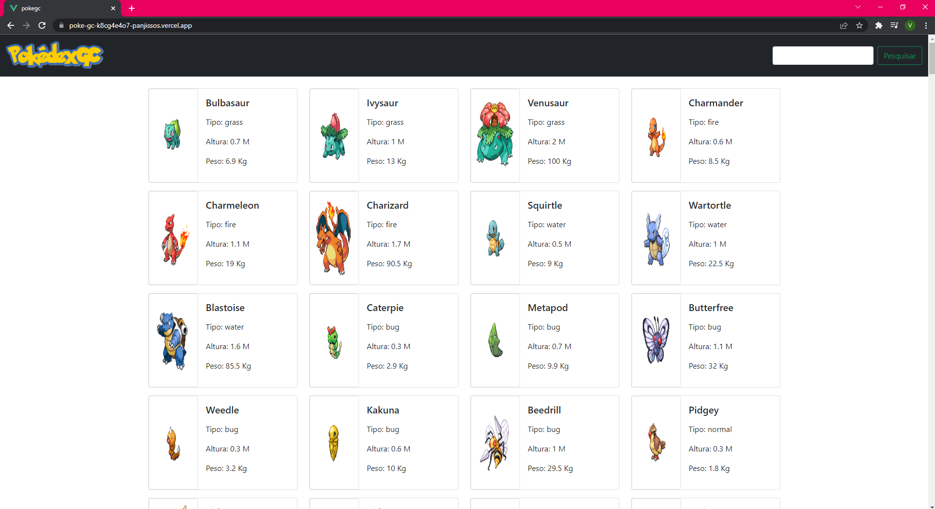 GitHub - VitorPantoja/PokeGC: Pokedex, developed in vue js and bootstrap 5